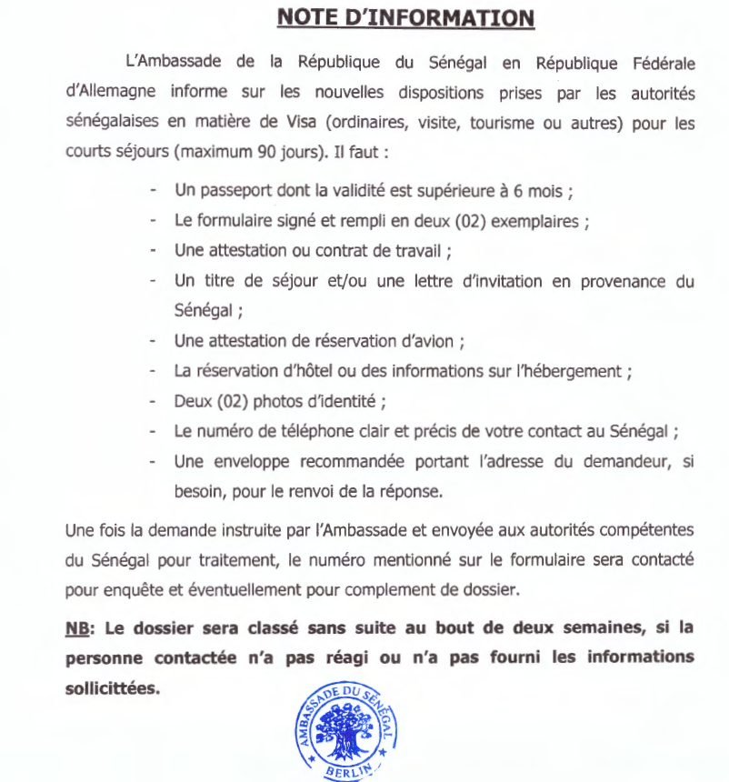 Note d´information sur les nouvelles dispositions relatives aux ...